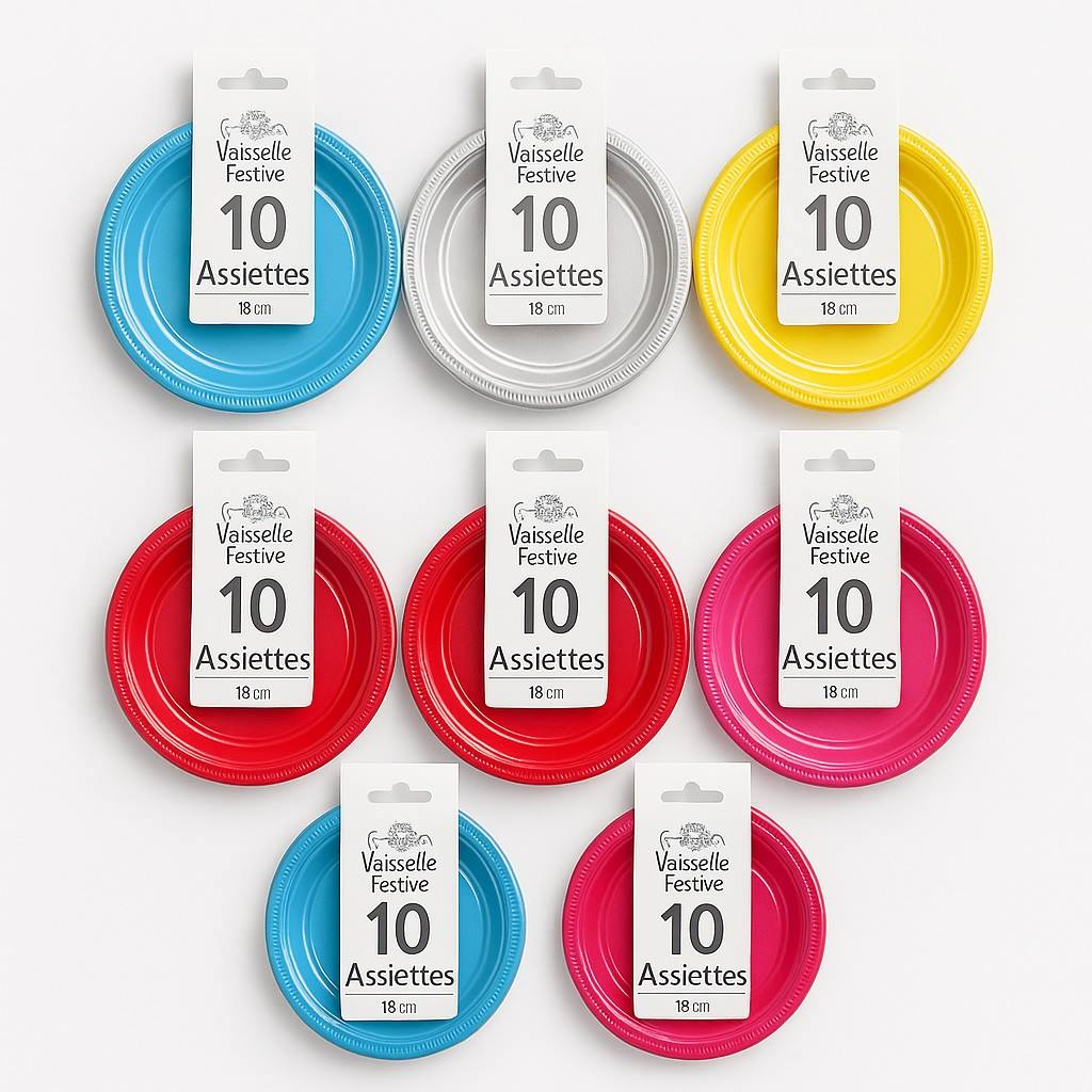 23 cm Plastic Plate Set – 10 Pieces – Katchy Picks